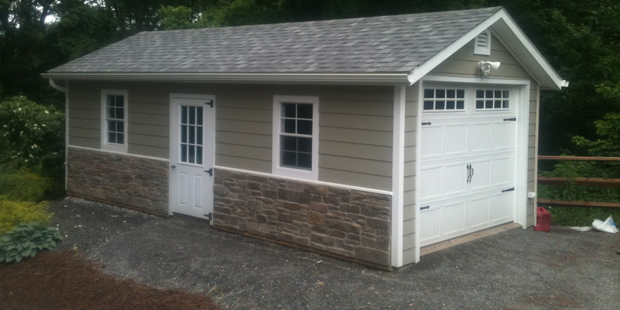 Modern Stone Garage