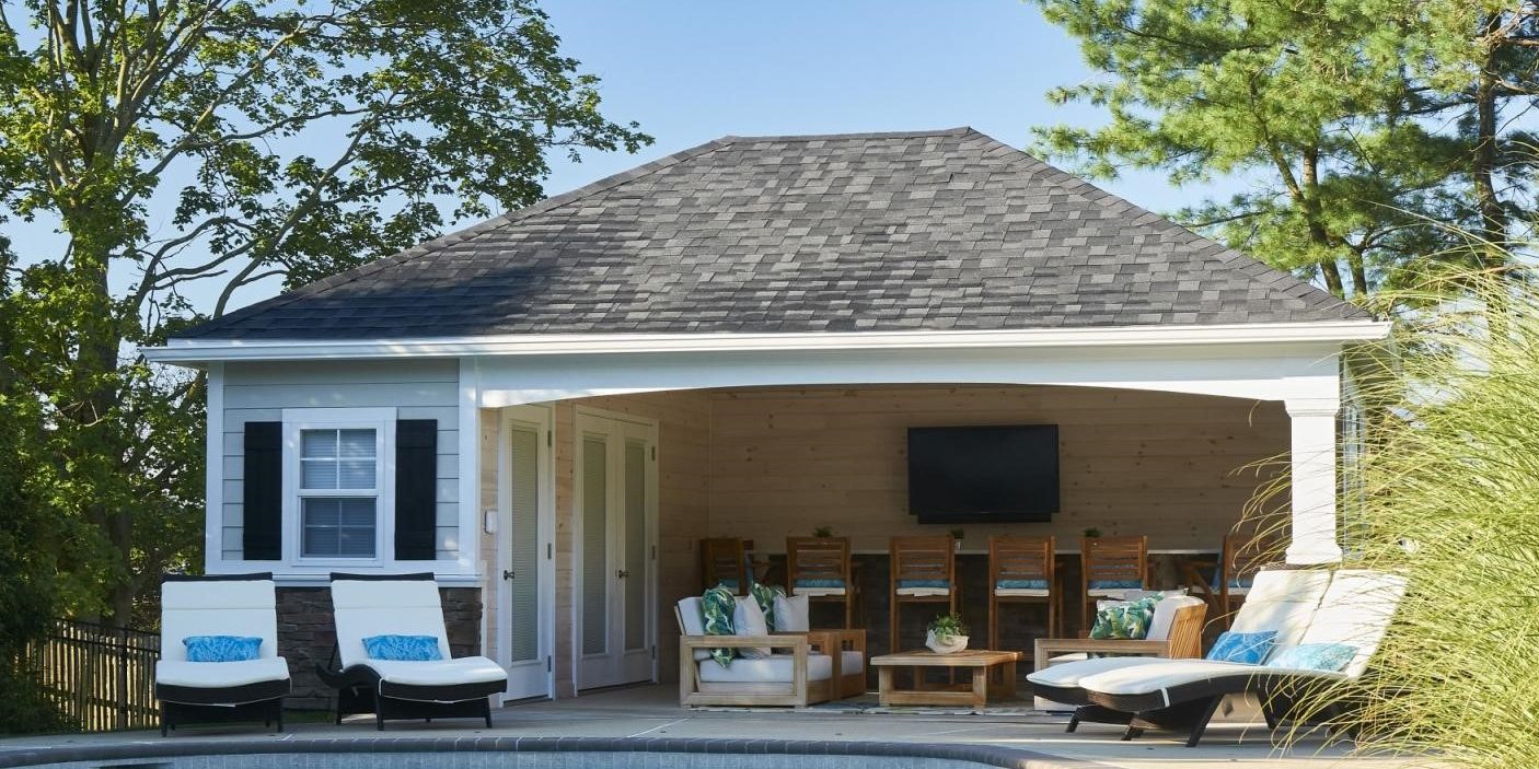 Elegant pool shed design | Pleasant Run Structures